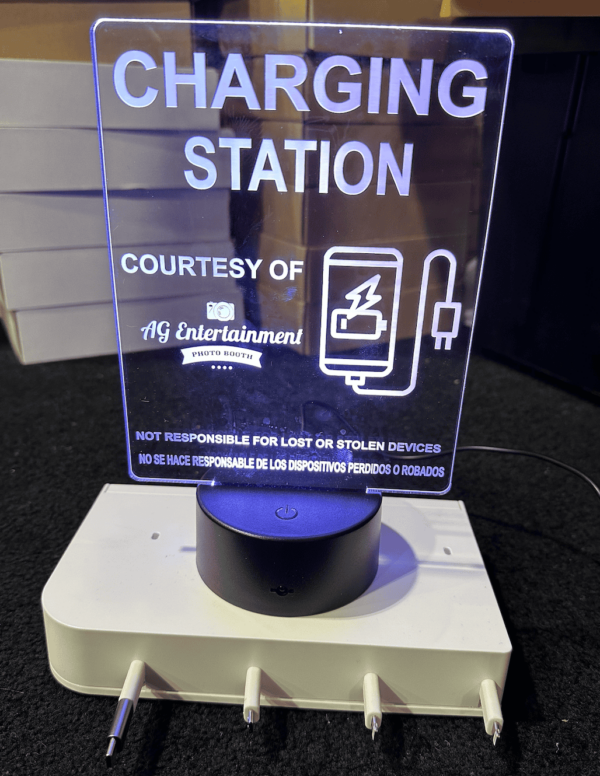 Personalized Charging Station & Led Name Badge Combo Package ...